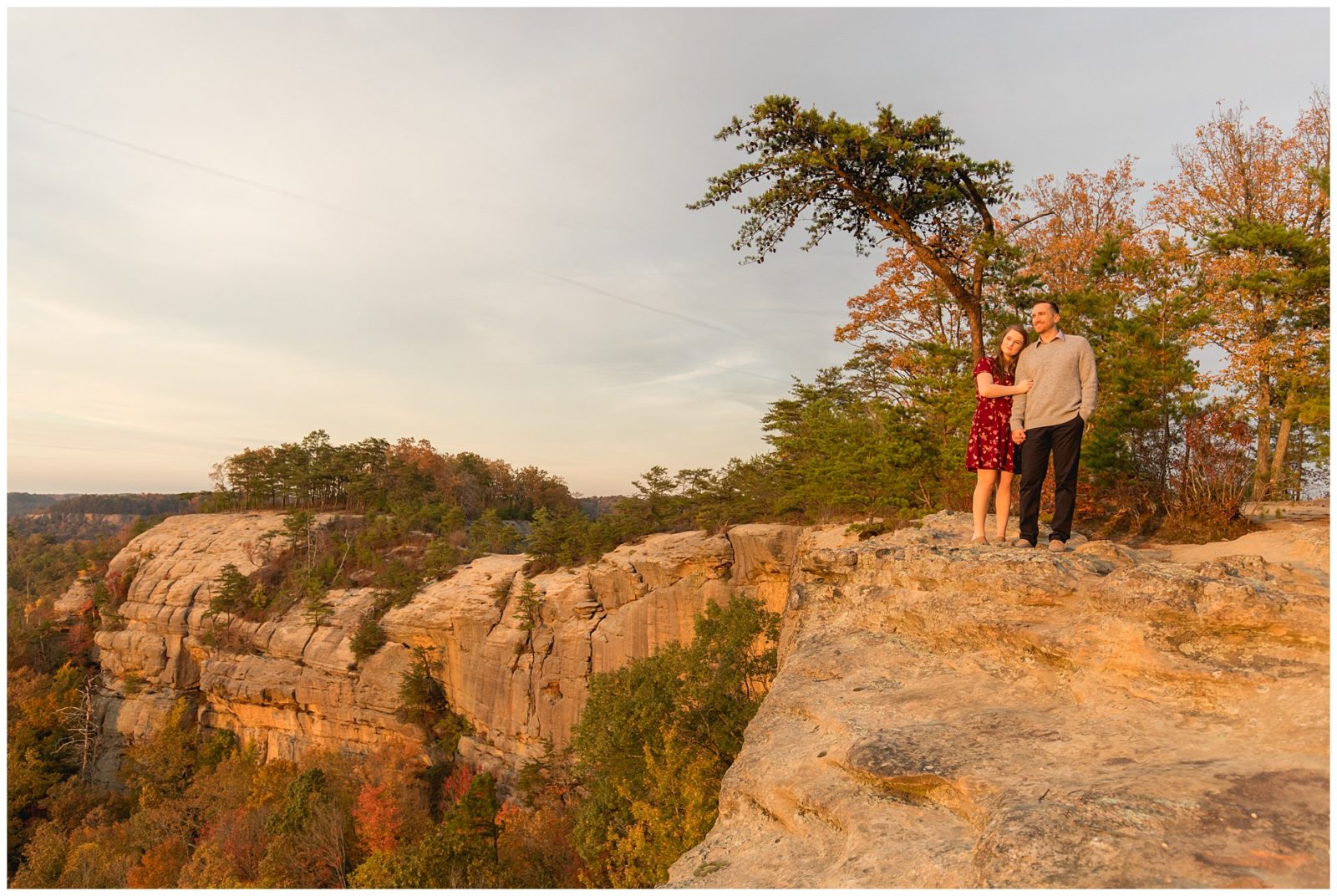 Spectacular Red River Gorge Fall Engagement Session on Auxier Ridge